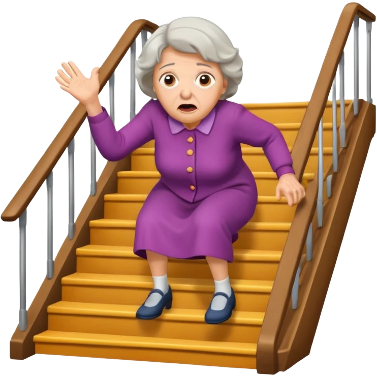 Make a emoji of a grandma falling down the stairs. emoji | AI Emoji ...