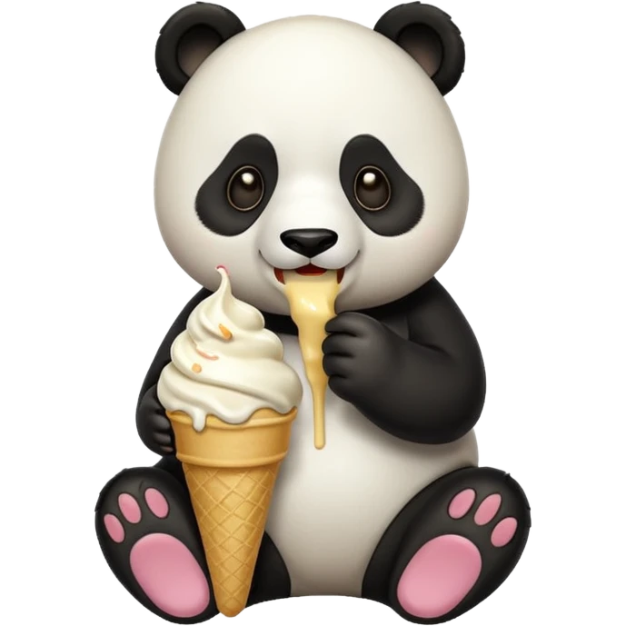 Panda eating ice cream emoji | AI Emoji Generator
