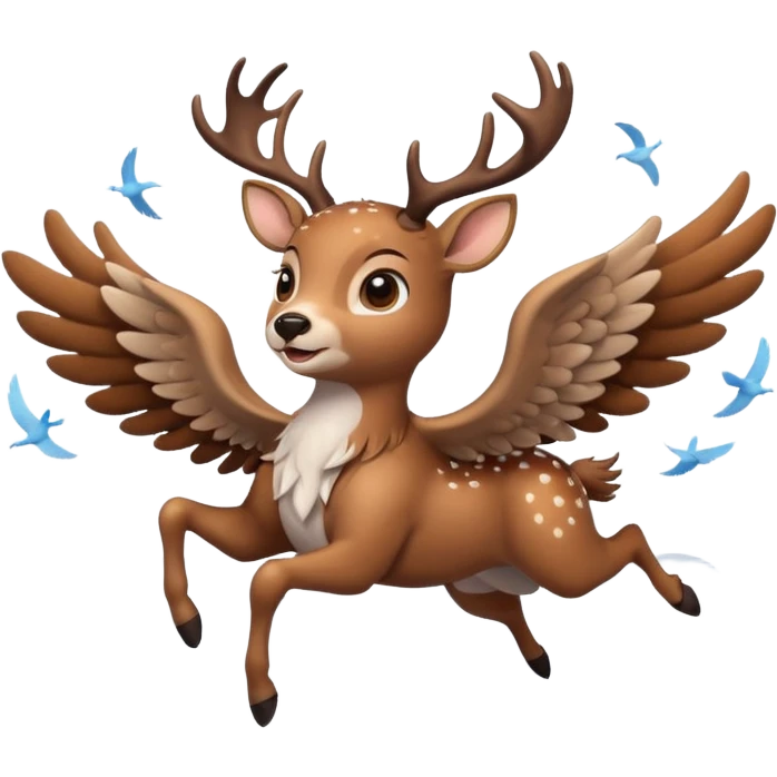 Make a 10 point deer with wings and its flying on a cloud and it is ...