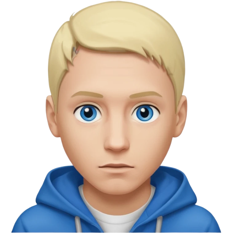Eminem with blue eyes, blonde hair emoji | AI Emoji Generator