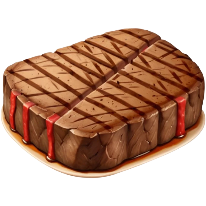 grilled steak object icon, cooked beef steak with grill marks, juicy ...