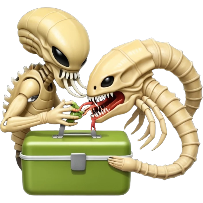 The Predator with mask and mouth piece eating an Alien facehugger from ...