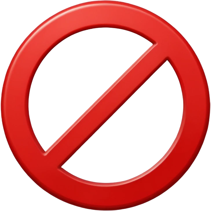 um circulo vermelho com uma barra transversal, semelhando a um simbolo ...