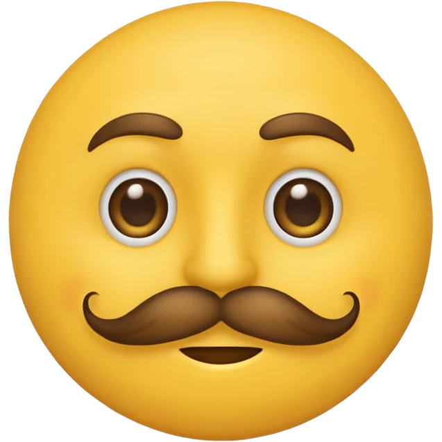 Mustache on a normal yellow smiley with no dimple and more masculine ...