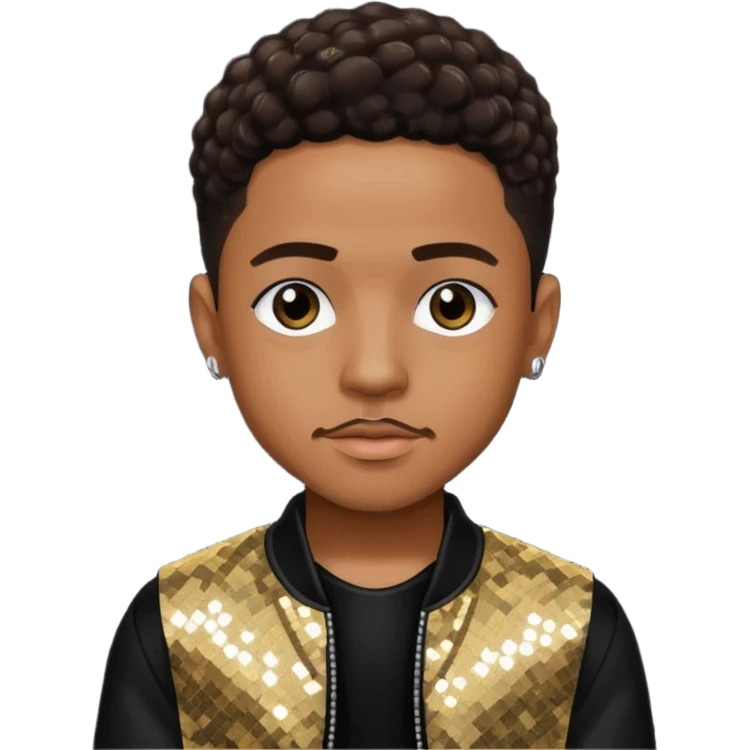 Lil Fizz from B2K with dark brown hair, black sequin outfit emoji | AI ...