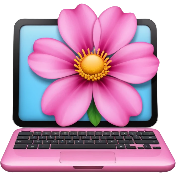 Computer on a pink Flower emoji | AI Emoji Generator