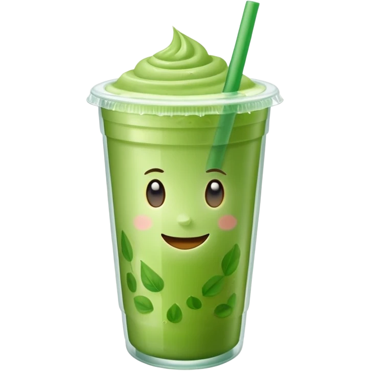 realistic green iced matcha drink to go drink emoji | AI Emoji Generator