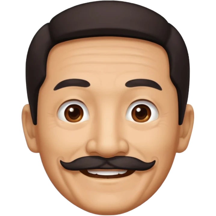 Old Chinese man with dark hair and full mustache emoji | AI Emoji Generator