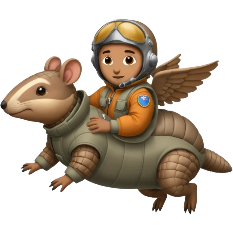 Man flying in the sky of armadillos emoji | AI Emoji Generator