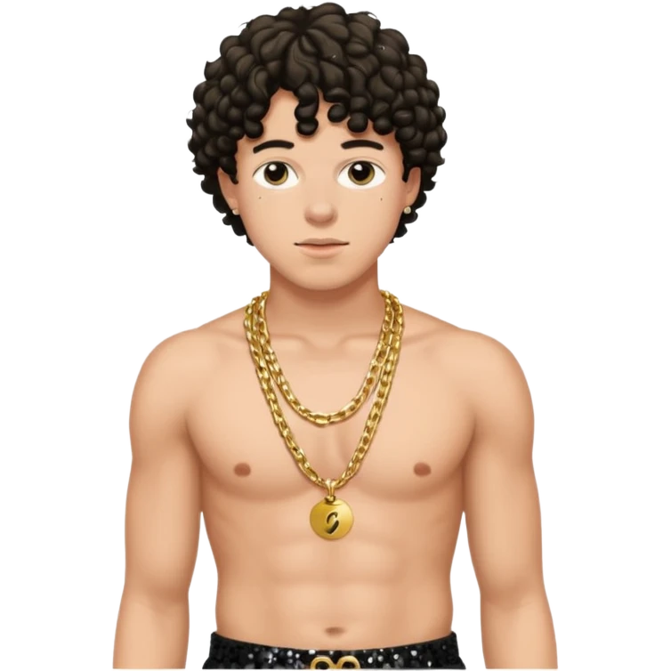 Jack Harlow with black sequin baggy pants, shirtless with necklace ...