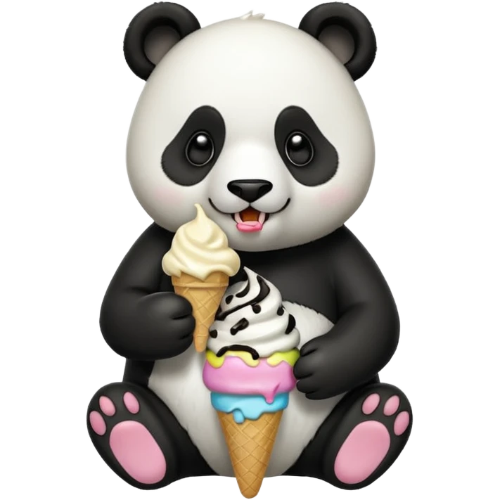 Panda eating ice cream emoji | AI Emoji Generator