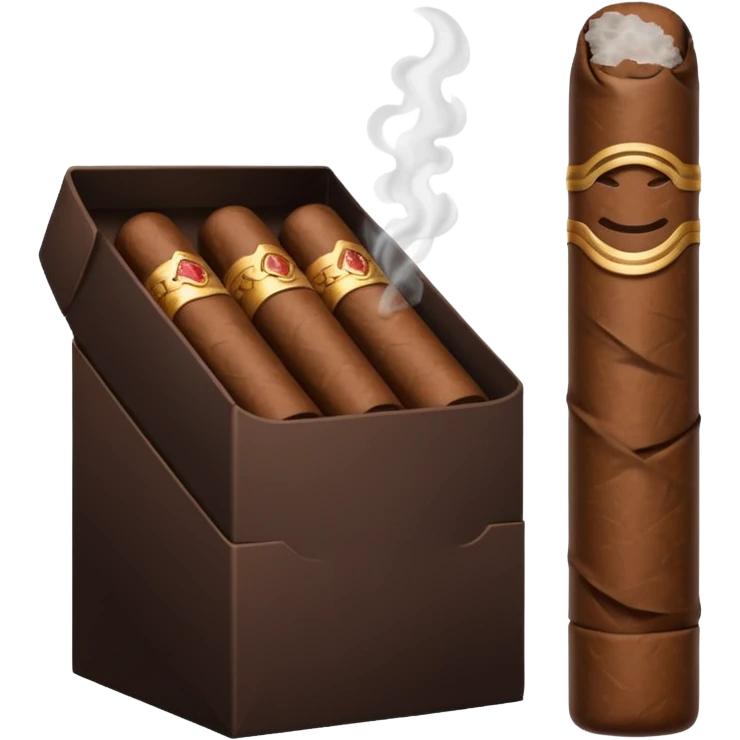 Emoji-style cigar icon, dark brown wrapper, subtle smoke, minimalistic ...