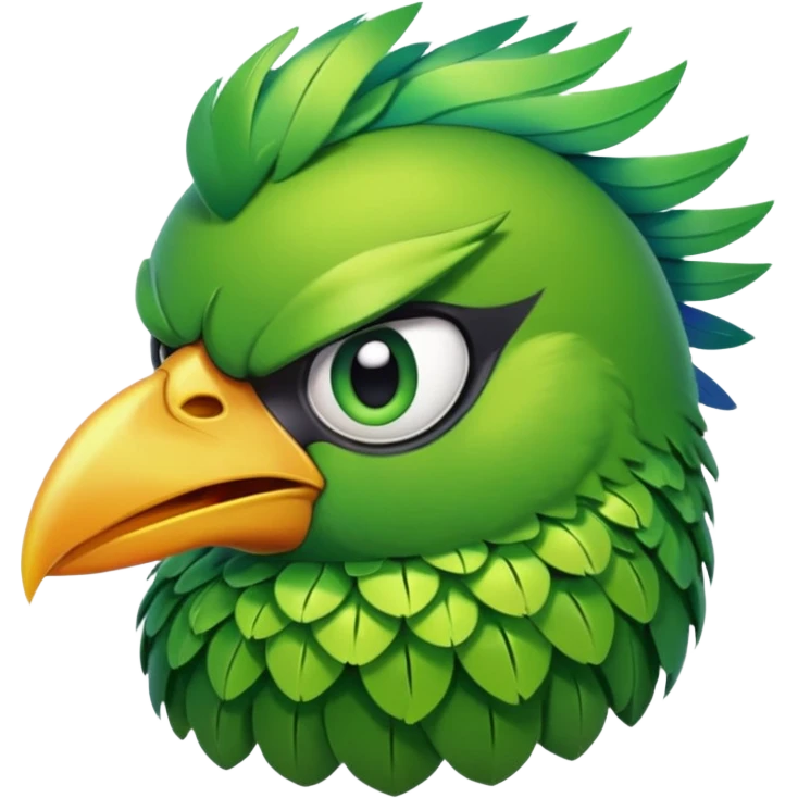 Green bird which is angry emoji | AI Emoji Generator