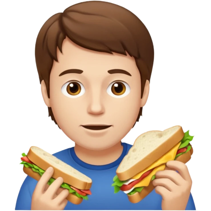 white man, brown hair, eating emoji | AI Emoji Generator