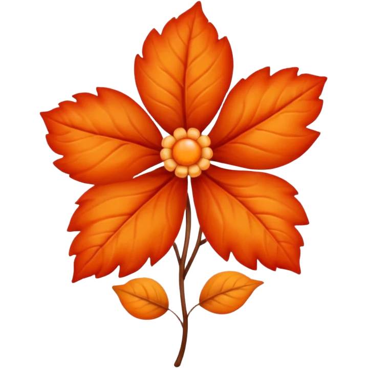An autumn flower with orange-red leaves curling gently.