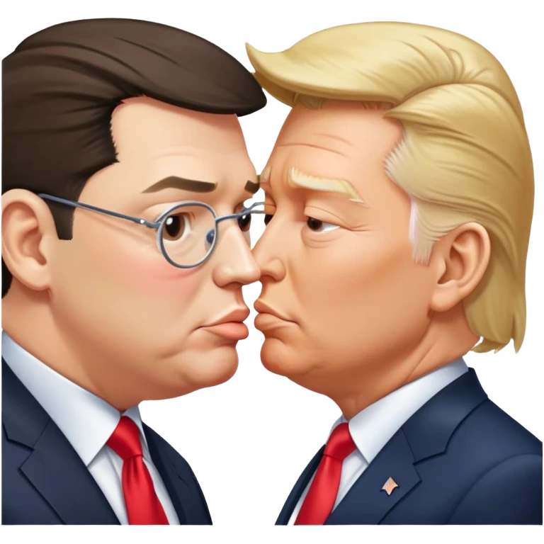 Donald Trump and Pierre Poilievre making out emoji | AI Emoji Generator