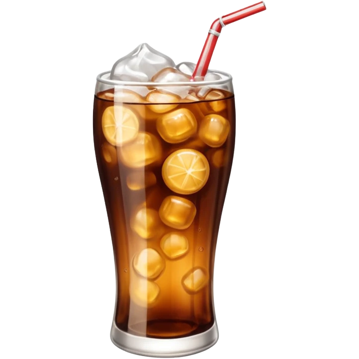 Iced cola emoji, rounded edges, soft highlights emoji | AI Emoji Generator