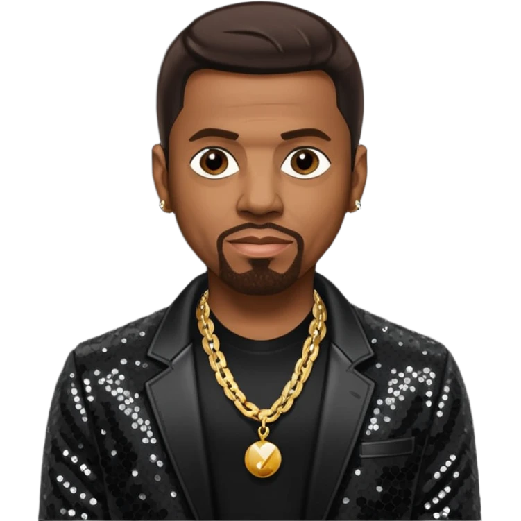 Keith Sweat (b.1961) with dark brown hair, black sequin jacket, black ...