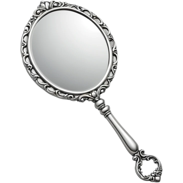hand mirror, polished silver chrome, erotic vanity aesthetic emoji | AI ...