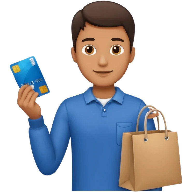 emoji of a man with a credit card and a shopping bag emoji | AI Emoji ...