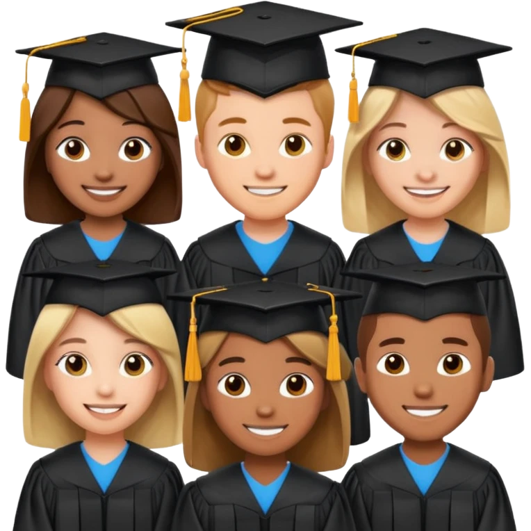 un grupo de estudiantes simpáticas emoji | AI Emoji Generator