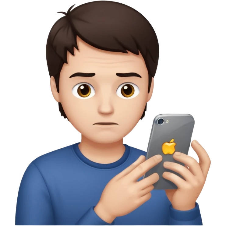 make a white guy with dark brown hair repairing an iphone emoji | AI ...