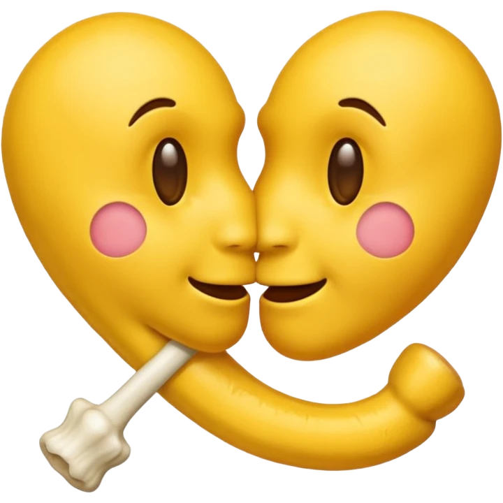 Emoji kissing big yellow bone emoji | AI Emoji Generator