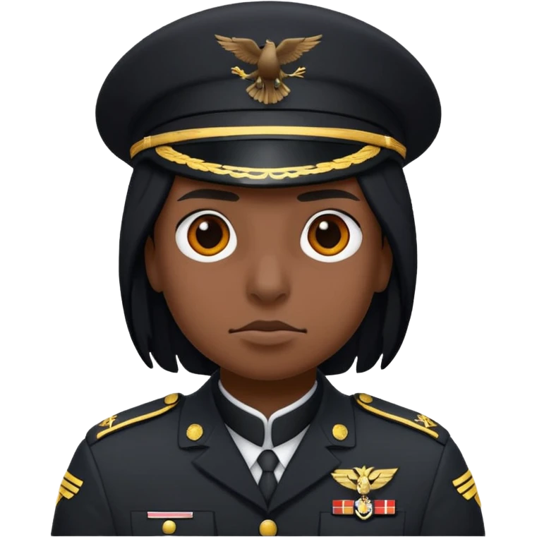eine kleiner schwarzer rabe im military stil, normale emoji gesten emoji | AI Emoji Generator