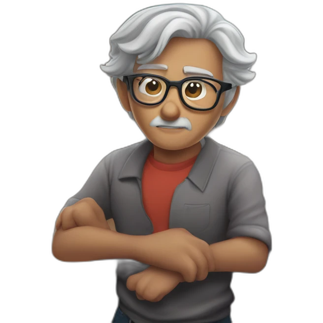 wise grey-haired man looking emoji | AI Emoji Generator