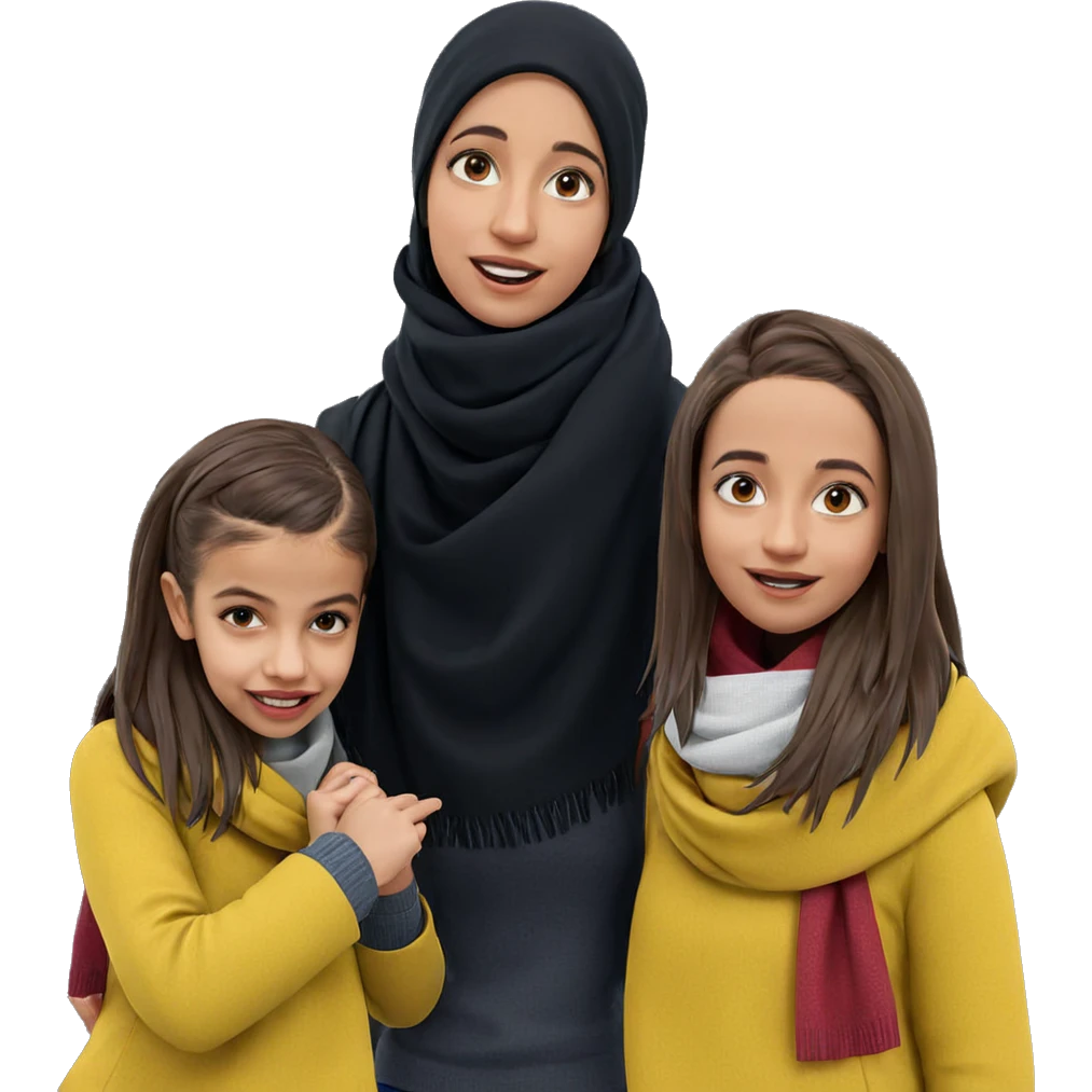 girls with scarves in focus emoji | AI Emoji Generator