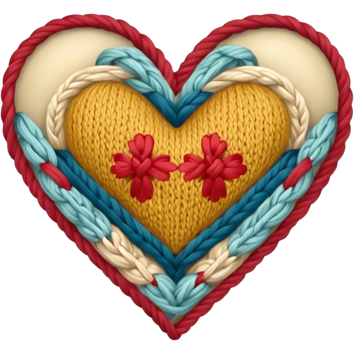 Vintage Patterned, Knitted, neutral colored heart emoji | AI Emoji ...