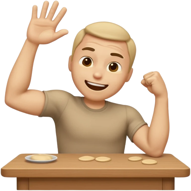 create a old style animated emoji with man leaning with forhead on left ...