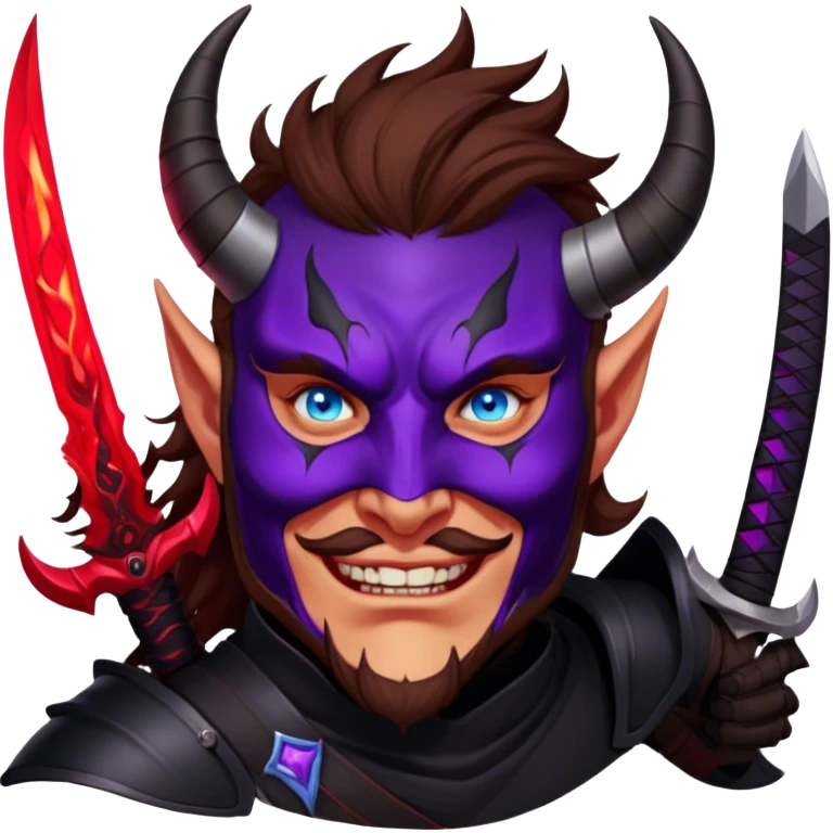 Demon-Horned Warrior emoji | AI Emoji Generator