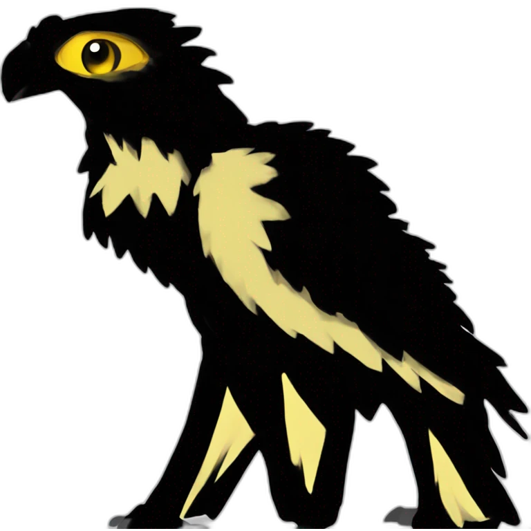 lonely yellow-eyed Pokemon standing emoji | AI Emoji Generator