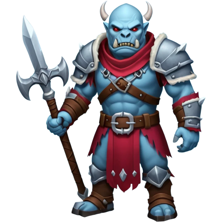 Fantasy Christmas orc legion soldier icon, iron tundra army theme ...