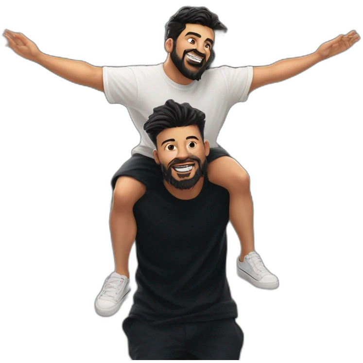 Two boys carrying meme shirt emoji | AI Emoji Generator