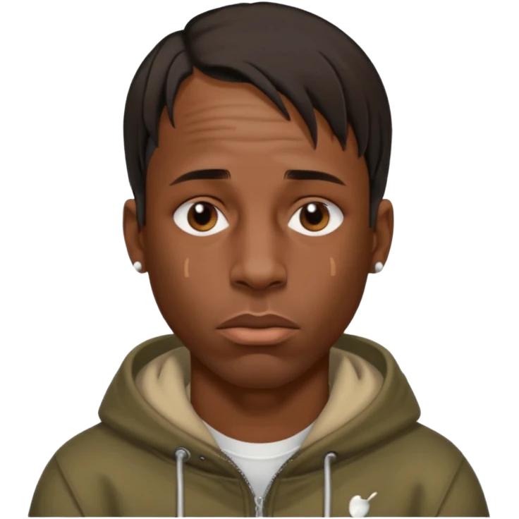 Create an iOS-style emoji of travis scott. Neutral facial expression ...