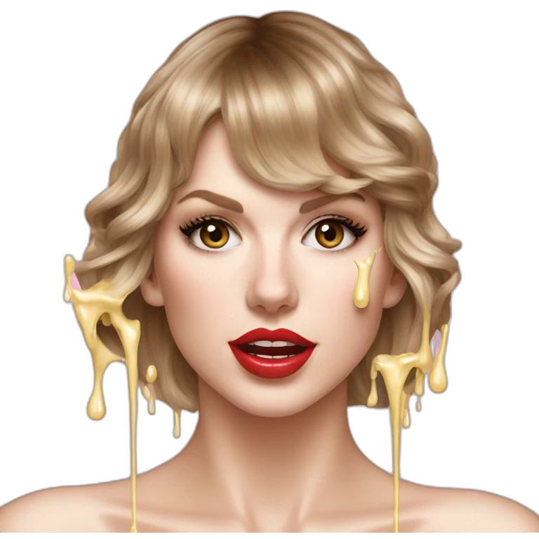 taylor-swift-selfie-milk-on-face-dripping emoji | AI Emoji Generator