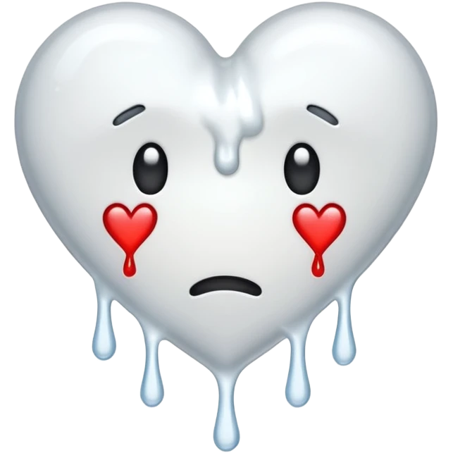 The heatbroken emoji in white with sticky white liquid Ozzing out of it ...