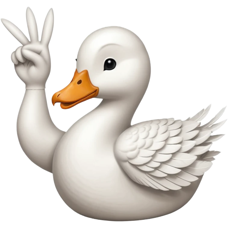 a goose with a hand sign of a peace sign emoji | AI Emoji Generator