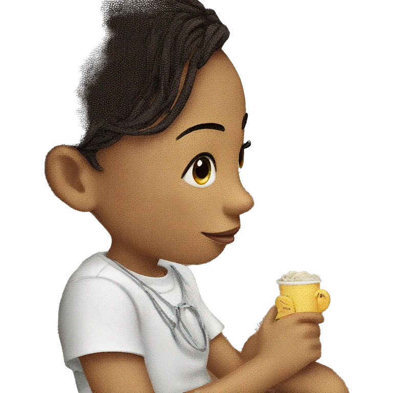 lonely girl portrait portrait emoji | AI Emoji Generator