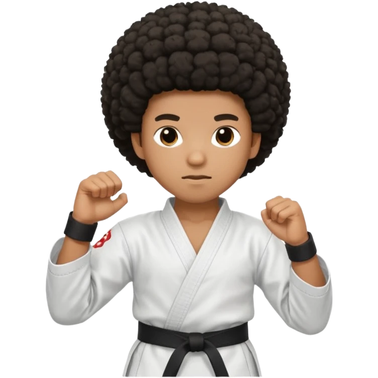 black karate instructor with afro hair and a low taper haircut, and a ...