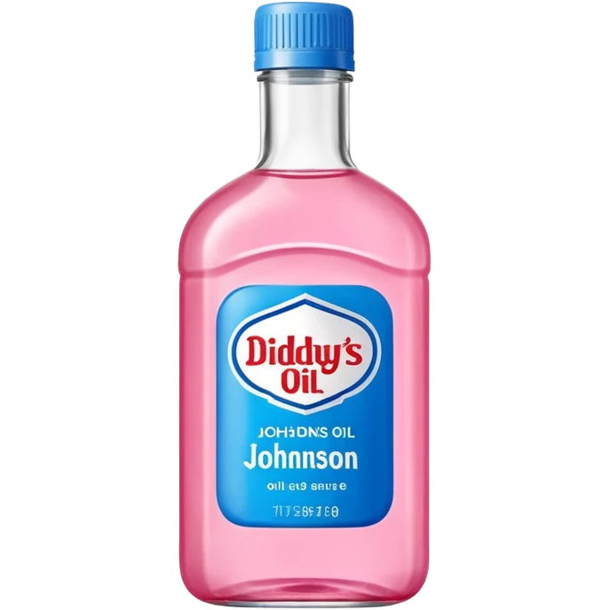 bottle of oil blue top pink outside with logo that says Diddys Oil ...