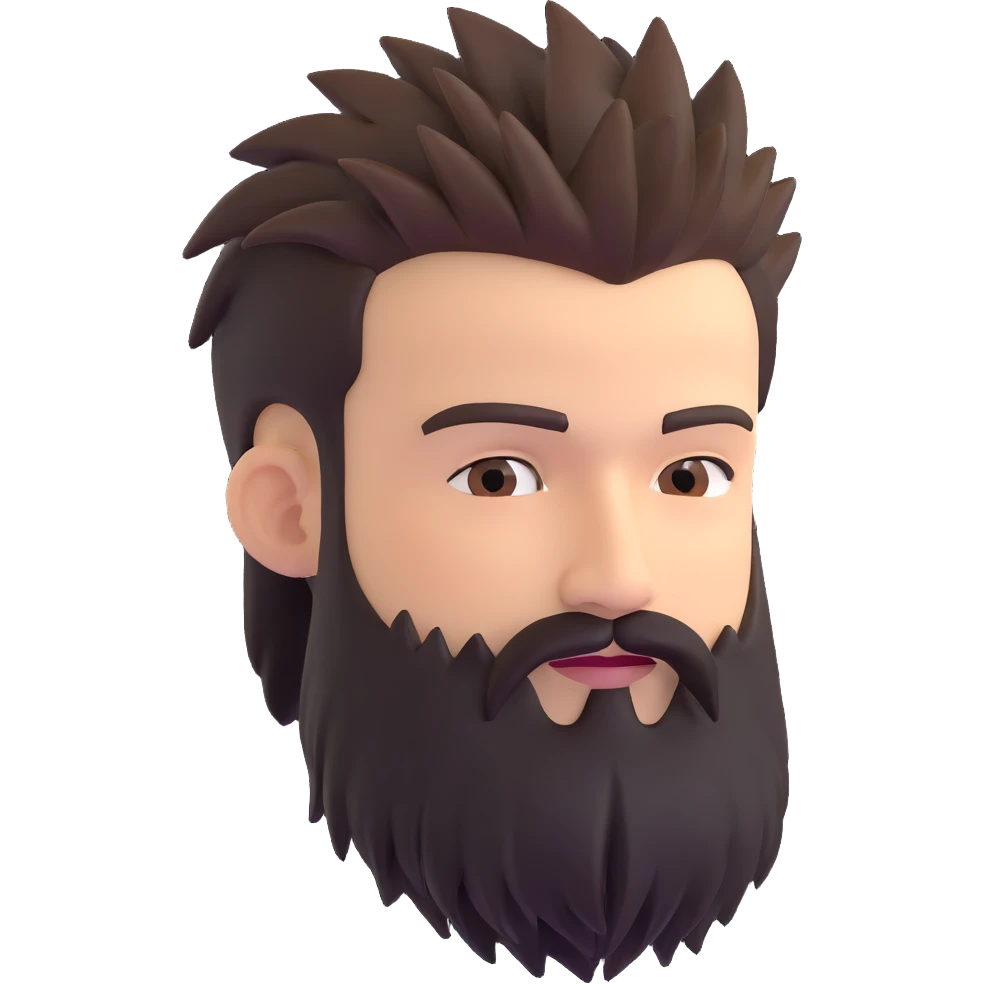 man with beard and spiky hairstyle emoji | AI Emoji Generator