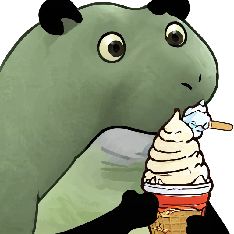Panda eating ice cream meme | AI Emoji Generator
