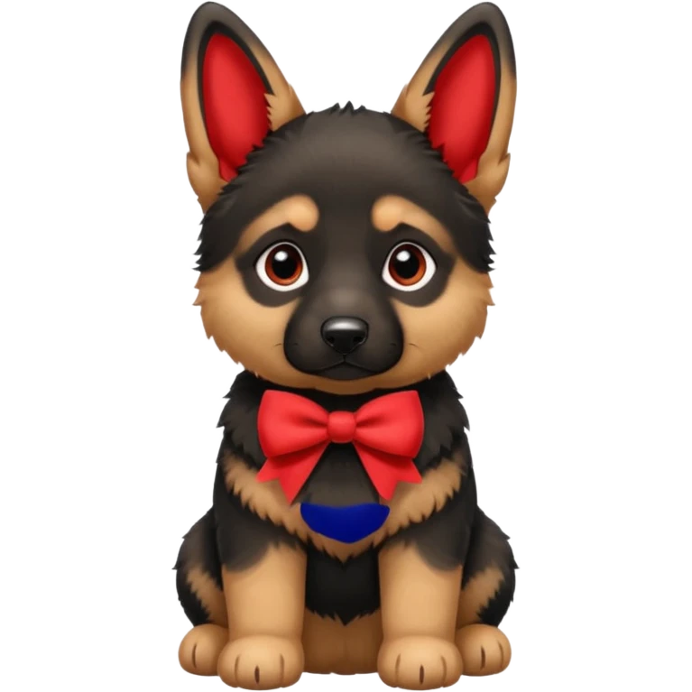 German shepherd puppy with a bow emoji | AI Emoji Generator