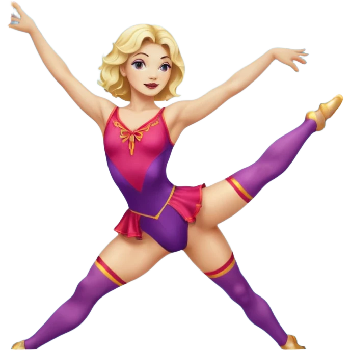 a blonde female circus performer on aerial silk emoji | AI Emoji Generator