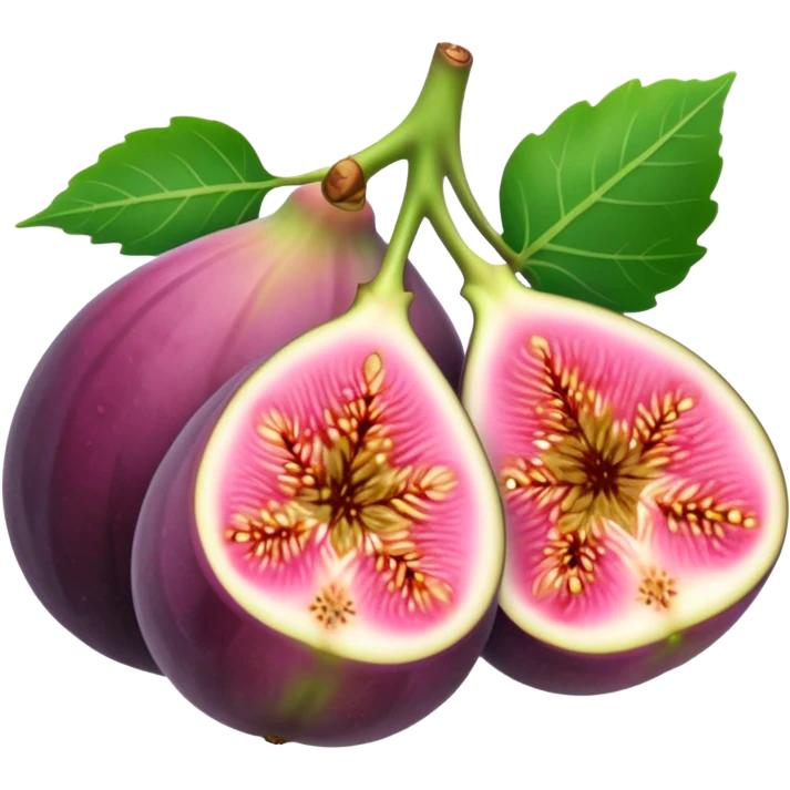 Please create a emoji of a cross-section of a fig with a small leaf ...