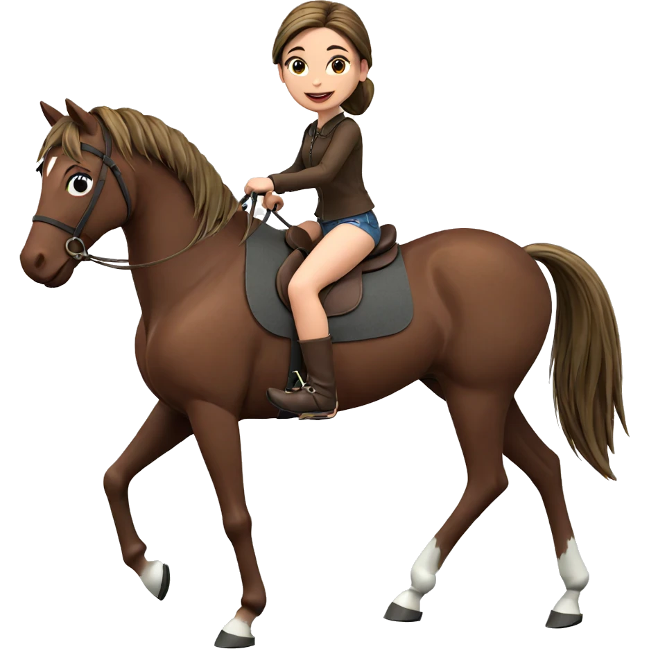 smiling girl riding horse emoji | AI Emoji Generator