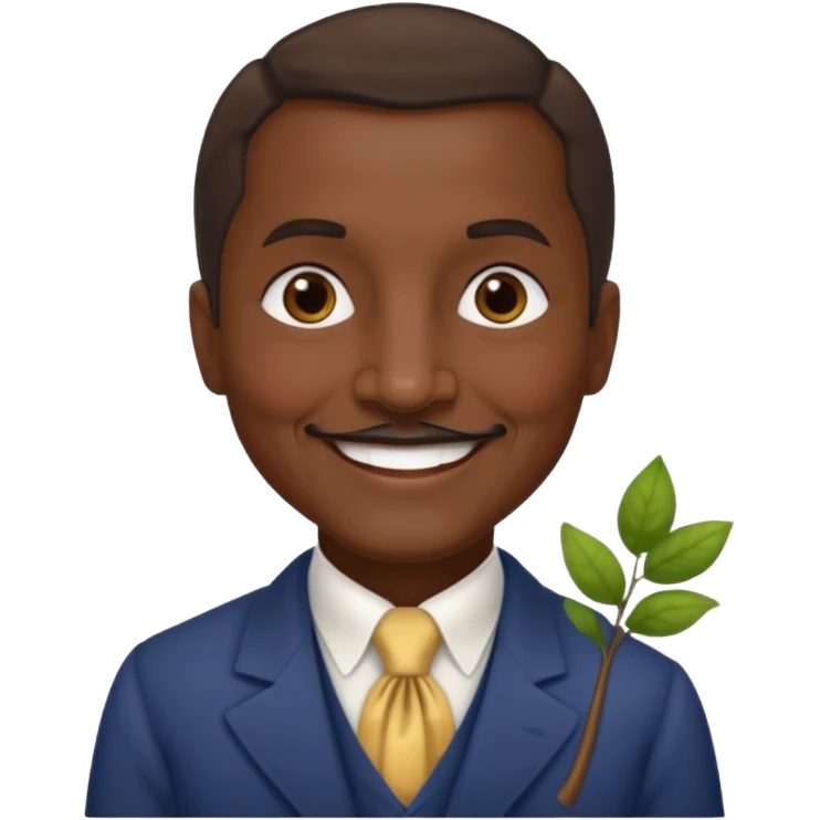 George Washington Carver with dark brown hair emoji | AI Emoji Generator